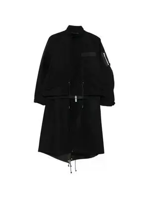 Sacai Layered-design Coat - Black