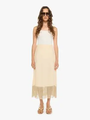 Natalie Martin Anita Fringe Midi Skirt - Cream