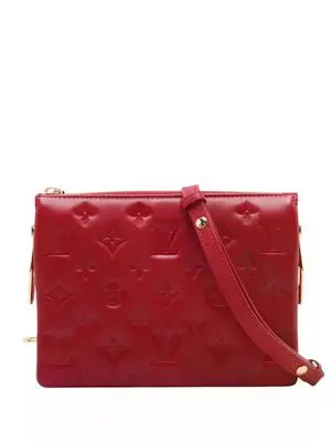 LOUIS VUITTON Monogram Embossed Lambskin Coussin Bb Satchel - Red