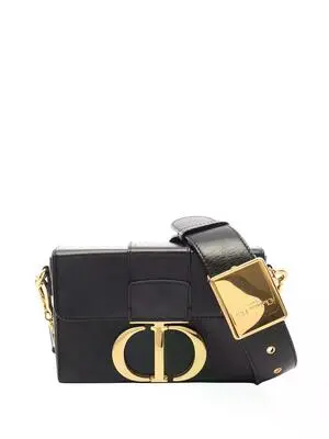 Dior 2018-2026 Leather 30 Montaigne Box Bag Crossbody Bag - Black