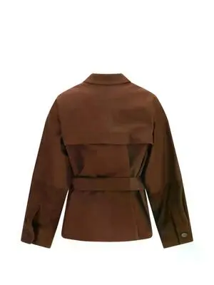 Fabiana Filippi Belted Suede-trimmed Jacket
