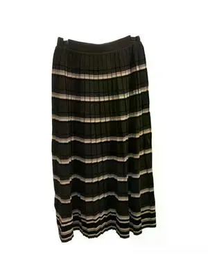 PSOPHIA Striped Pleated Midi Skirt
