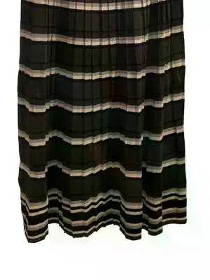 PSOPHIA Striped Pleated Midi Skirt