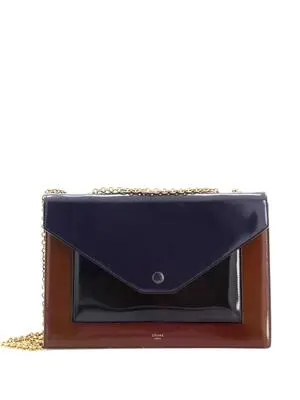 Celine Pocket Envelope Patent Medium Shoulder Bag