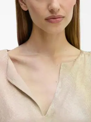 Sisley V-neck Snake-pattern Blouse