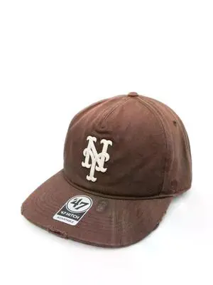 REPRESENT Distressed Embroidered-logo Cap - Brown