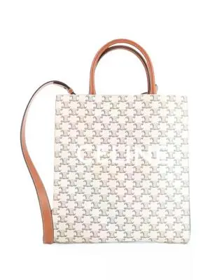 Celine Vertical Cabas Triomphe Coated Canvas Medium Tote Bag