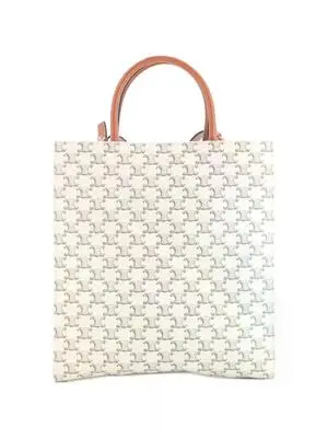 Celine Vertical Cabas Triomphe Coated Canvas Medium Tote Bag - Neutrals