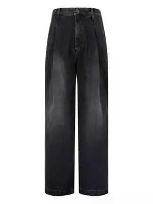 STUDIO TOMBOY Pleated Denim Trousers - Black