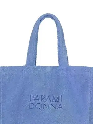 PARAMIDONNA Terry-cloth Logo-embroidered Tote Bag - Blue