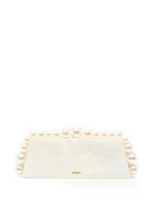 Cult Gaia Cult Gaia Eos Lungo Faux-Pearl Marbled Clutch Bag Neutrals