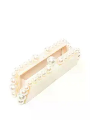 Cult Gaia Eos Lungo Faux-pearl Marbled Clutch Bag - Neutrals