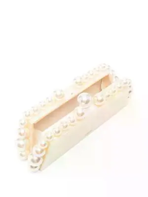 Cult Gaia Eos Lungo Faux-pearl Marbled Clutch Bag - Neutrals