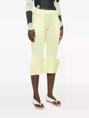 Issey Miyake Ribbed-knit Cropped Trousers