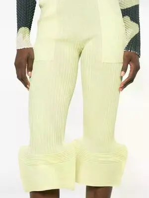 Issey Miyake Ribbed-knit Cropped Trousers