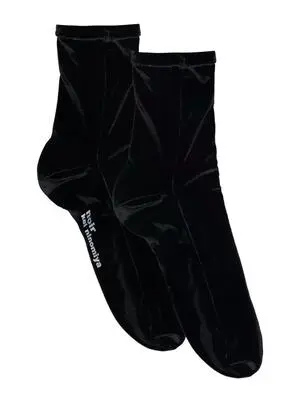 Noir Kei Ninomiya Logo-print Velour Socks