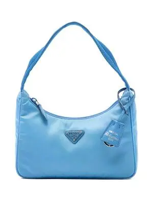 Prada Mini Tessuto Re-edition 2000 Shoulder Bag - Blue