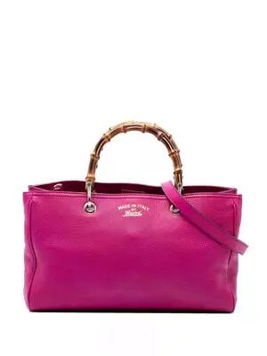 Gucci Calfskin Bamboo Shopper Satchel - Pink