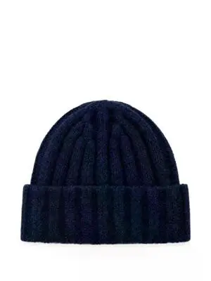 FRANZESE COLLECTION Rib-knit Beanie Hat - Blue