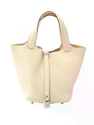 Hermès Clemence Picotin Lock Handbag - White