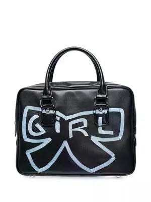 Comme Des Garçons Bow-print Tote Bag - Black