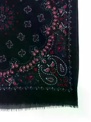 SGOMBERO CANTINE Paisley-print Wool Scarf - Blue