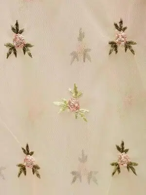 Simone Rocha Rosebud Embroidered Tulle Midi Skirt