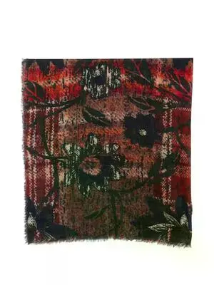 SGOMBERO CANTINE Floral-print Fringed Scarf - Red
