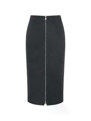 N°21 Zip-fastening Denim Midi Skirt