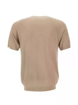 KANGRA Short-sleeve Saddle-shoulder Fine-knit T-shirt