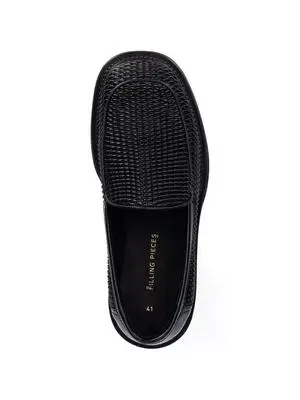 Filling Pieces Woven Leather Loafers