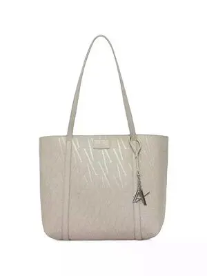 Armani Exchange Monogram-embossed Logo-plaque Tote Bag - Neutrals