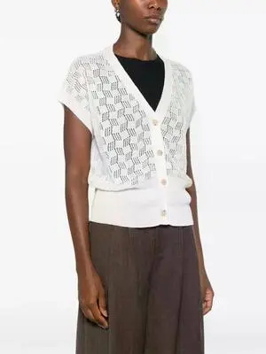 PANICALE Perforated-knit V-neck Cardigan