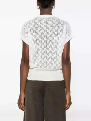 PANICALE Perforated-knit V-neck Cardigan