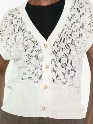 PANICALE Perforated-knit V-neck Cardigan