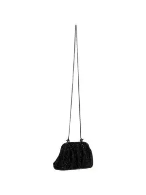 Benedetta Bruzziches Venus La Petite Crystal-embellished Ruched Crossbody Bag - Black