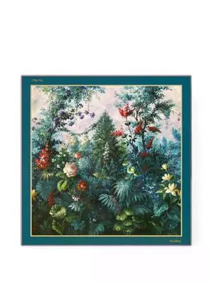 Max Mara Printed Silk Foulard - Green