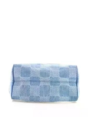 LOUIS VUITTON Speedy Bandouliere Bag 3d Damier Giant Denim Satchel - Blue