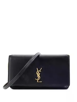 Saint Laurent Classic Monogram Phone Holder Shoulder Crossbody Bag - Black
