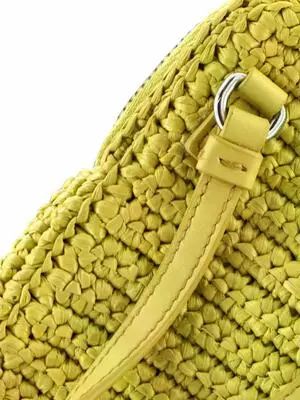 Prada Zip Phone Holder Raffia Crossbody Bag