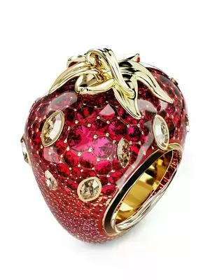 SWAROVSKI Idyllia Crystal-embellished Strawberry Ring