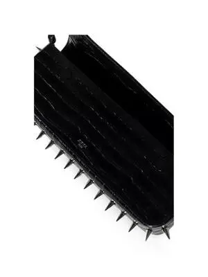 ABRA Spike-embellished Crocodile-effect Leather Shoulder Bag