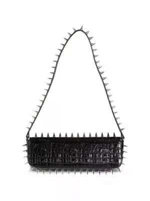 ABRA Spike-embellished Crocodile-effect Leather Shoulder Bag