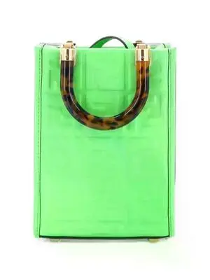 Fendi Sunshine Shopper Zucca Embossed Leather Mini Tote Bag