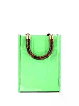 Fendi Sunshine Shopper Zucca Embossed Leather Mini Tote Bag - Green