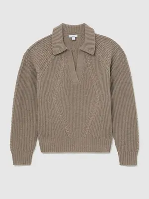 REISS Lindy Wool-cashmere Cable-knit Detail Jumper