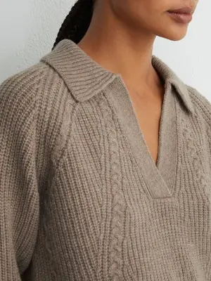 REISS Lindy Wool-cashmere Cable-knit Detail Jumper
