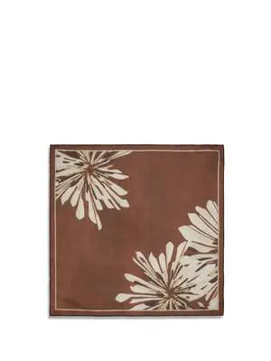 Brunello Cucinelli Bloom Print Silk Pongée Scarf
