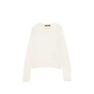 Max Mara Silk And Wool Polka-dot Embellished Top