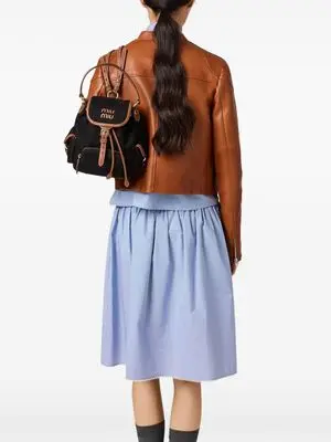 Miu Miu Canvas And Leather Medium Backpack